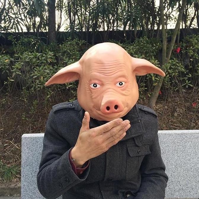 Jual Topeng babi patkai cu pat kai piggy pig full latex halloween ...