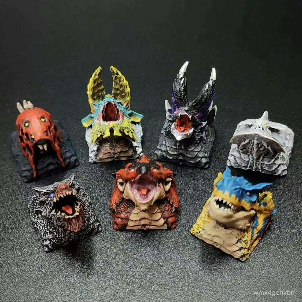 Jual Monster Hunter Keycaps Unpainted White Model Male Fire Dragon ...