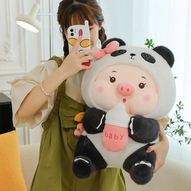 Jual Boneka Hoodie Panda / Boneka Hoodie Megang Dot Boneka Pig Kostum ...