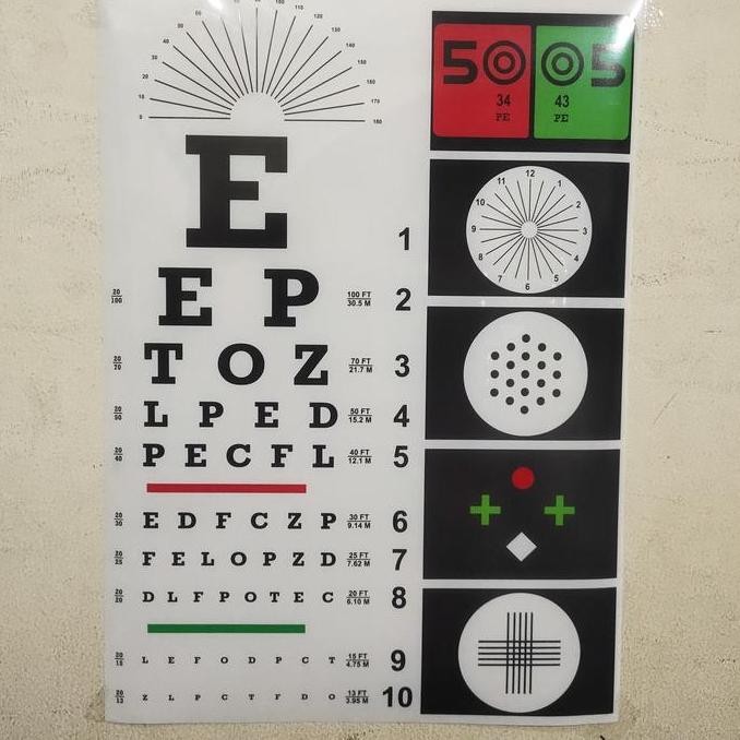 Jual NEW snellen chart huruf 6M/kertas film/tebal/mengkilat | Shopee ...
