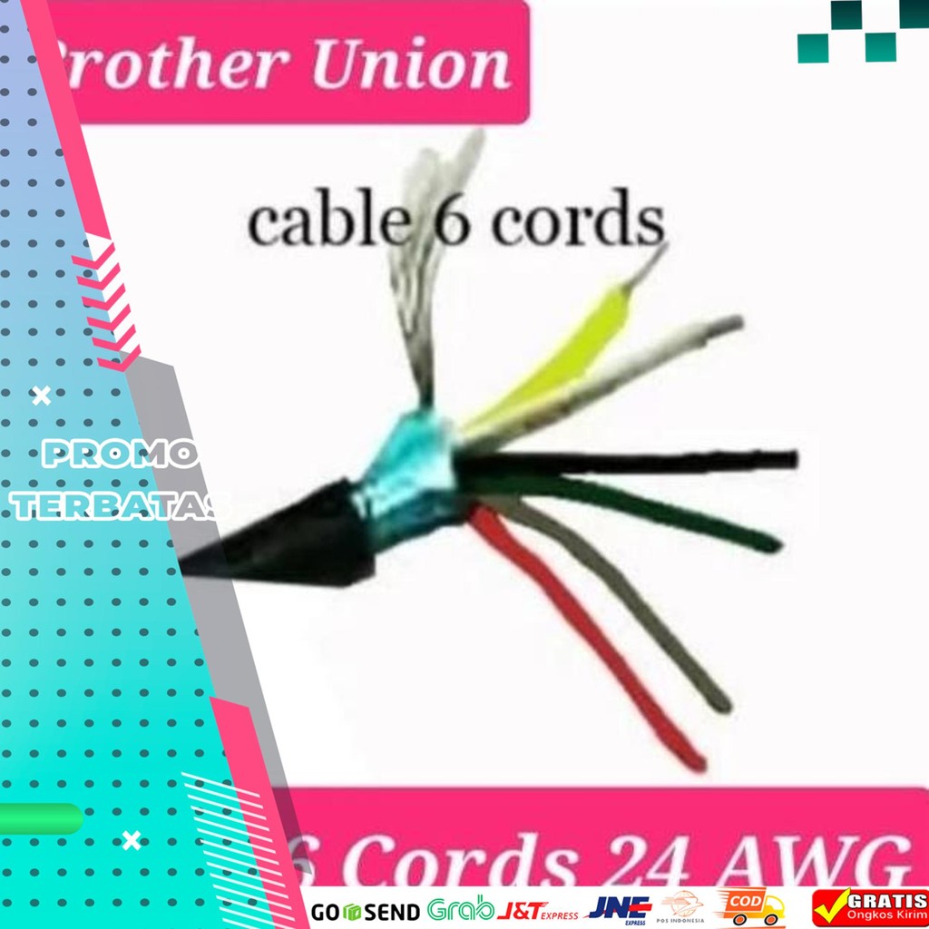 Jual KABEL DATA SENSOR ISI 6 SERABUT 24 AWG BROTHER UNION 1 METER ...