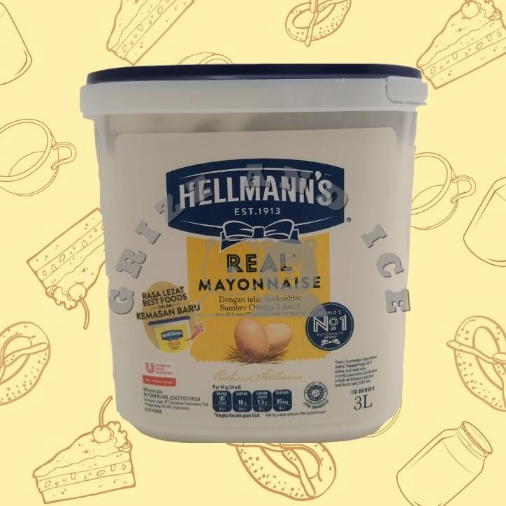 Jual Hellmanns Real Mayonnaise 3L Hellmanns Real Mayo Hellmans Real ...