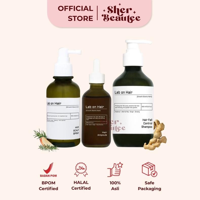 Jual Lab On Hair Anti Hair Fall Control Shampoo | Ampoule Serum | Scalp ...