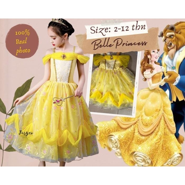 Jual New 100% Originalll Jusyco Belle Princess Yellow Dress /Kostum ...