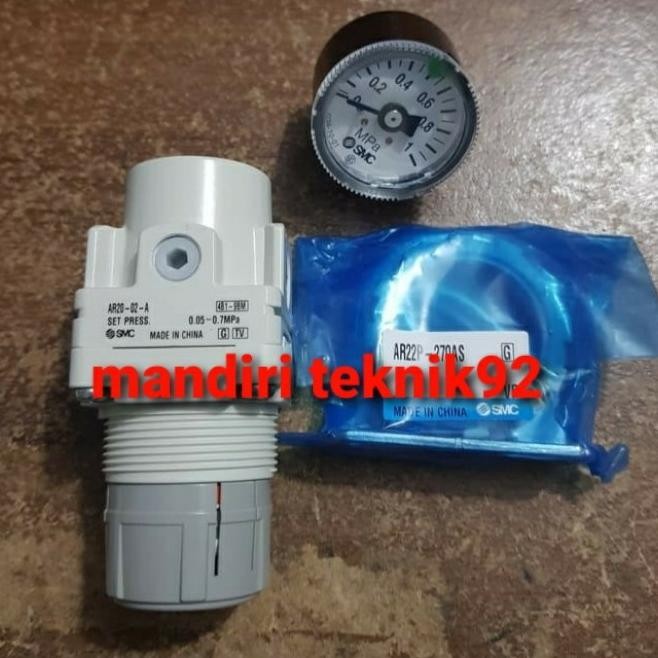 Jual Ar20-02Bg ( Air Regulator 1/4 In + Pressure Gauge+Plat Besi ) Smc | Shopee Indonesia