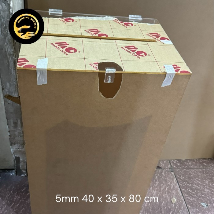 Jual Acrylic box kotak saran 5mm ukuran 45 x 35 x 80 cm | Shopee Indonesia