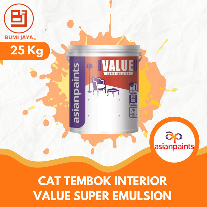 Jual Cat Tembok Asian Paints Value Super Emulsion 25Kg | Shopee Indonesia