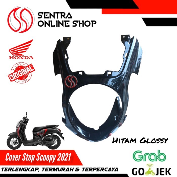 Jual Cover Rr Stop Cover Stop Scoopy 2021 New Hitam Glossy Original ...