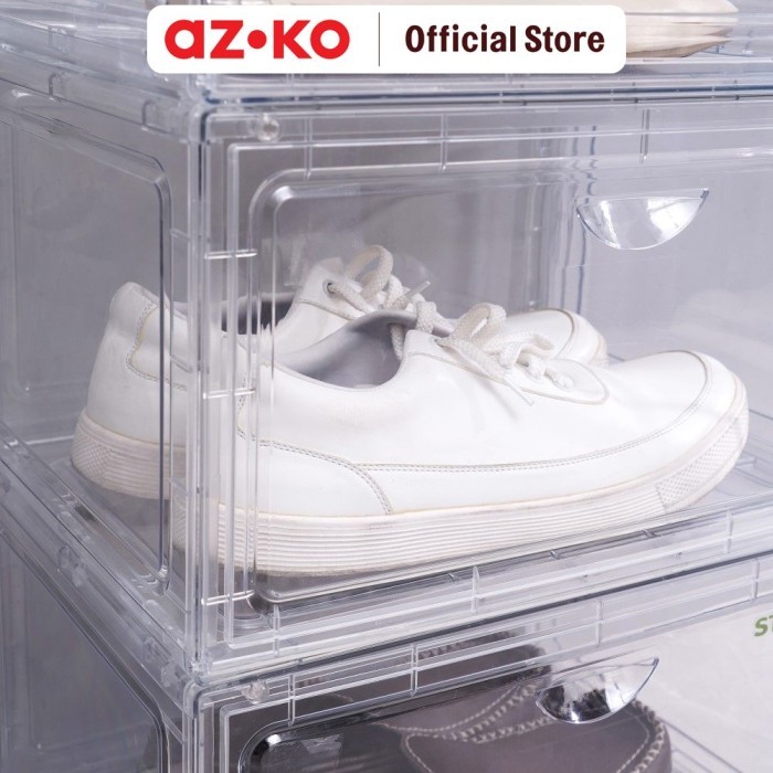 Jual Azko Stora Kotak Sepatu Side Open Shoe Box Storage Container ...