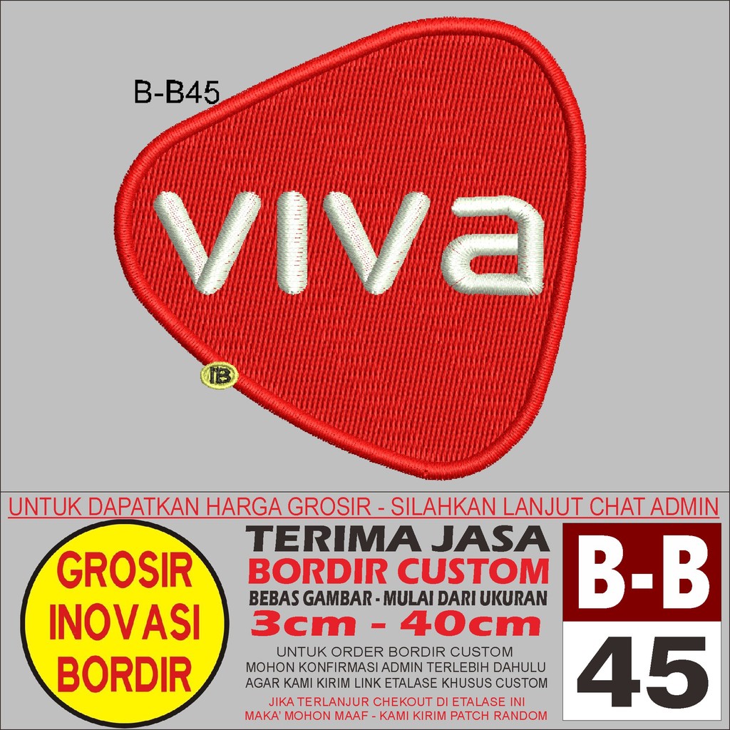 Jual PATCH BORDIR B-B45 LOGO VIVA - GIB REVIEW/TESTIMONI | Shopee Indonesia