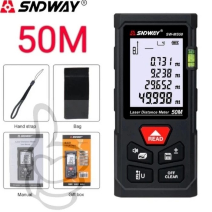 Jual Laser Distance Meter 40M 60M 80M 100M Pengukur Jarak Rangefinder ...