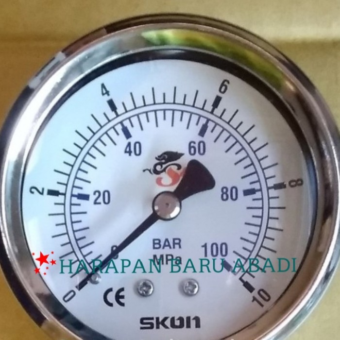 Jual Pressure Gauge Stainless Skon 4" Inch 10 Mpa 100 Bar Ss Brass | Shopee Indonesia