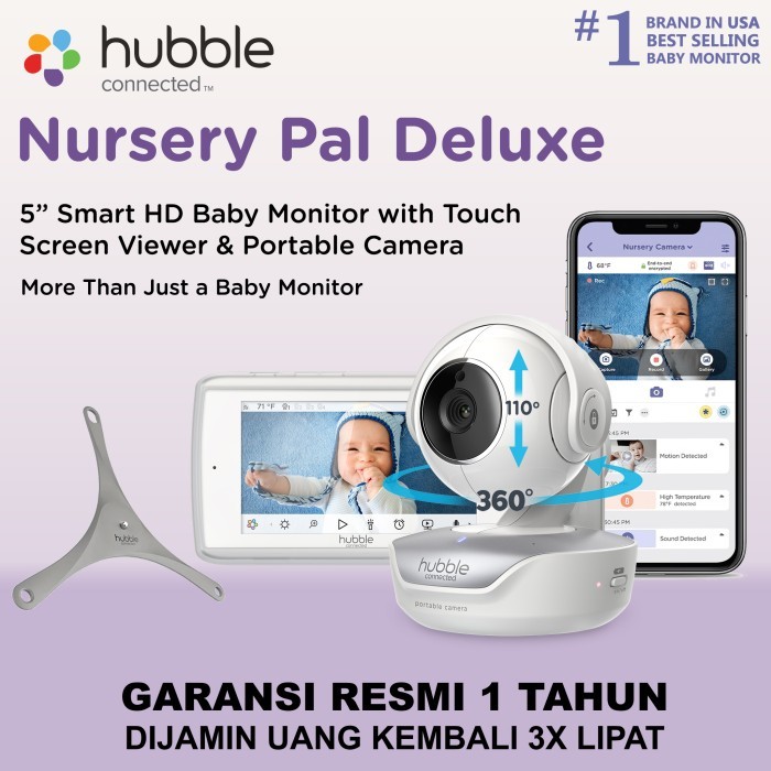 Jual Hubble Nursery Pal Deluxe Smart Hd Baby Monitor With Touch Screen ...