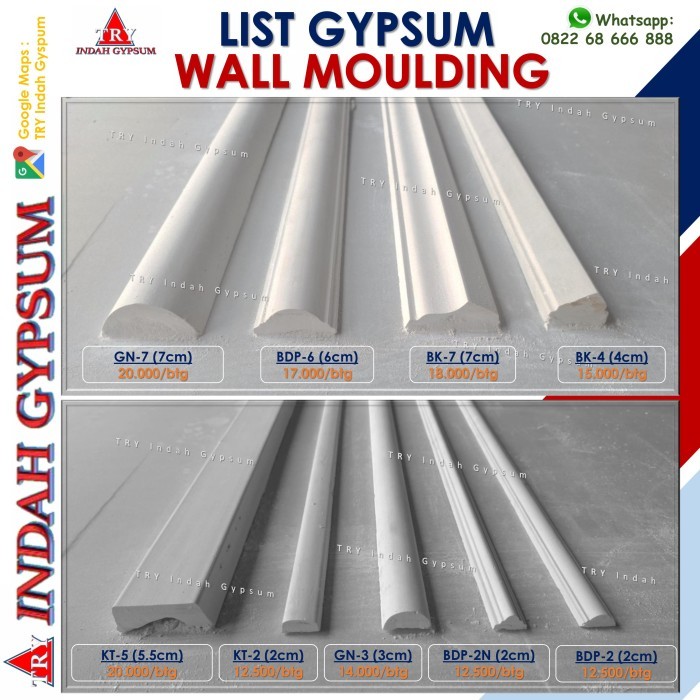 Jual Terbaru List Moulding Gypsum Profil Biding Polos 5Cm - Original ...