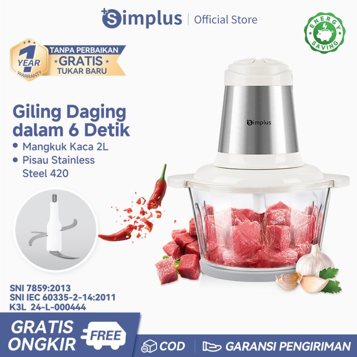 Jual Simplus Chopper Elektrik Low Watt Penggiling Daging Penghalus ...