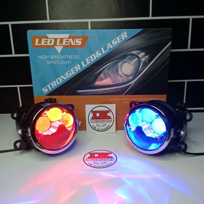 Jual Lampu Foglamp Mobil Biled Projector 3 Laser 3 Warna 3 Inchi Devil ...