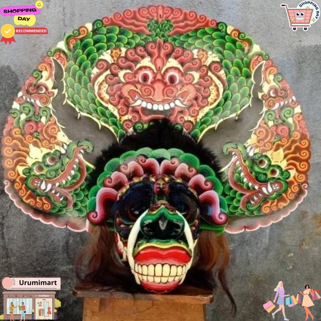 Jual Trending Promo Barongan Devil Sungut Full Kayu Asli Ukuran 14 ...