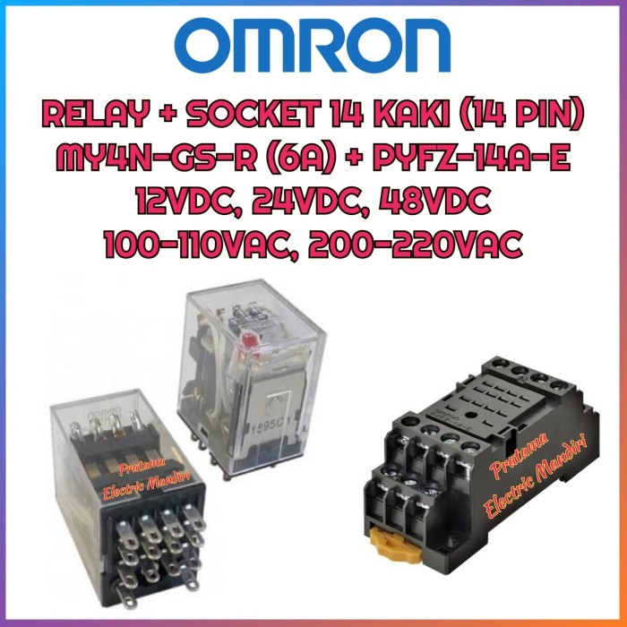 Jual OMRON RELAY MY4N - MY4N-GS - MY4N-GS-R 12VDC 48VDC 100-110VAC ...