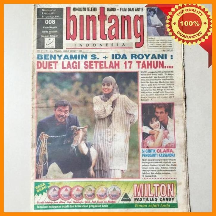 Jual (LAMAI) TABLOID BINTANG NO.211 / MARET 1995 : COVER BENYAMIN S DAN IDA ROYANI | Shopee ...