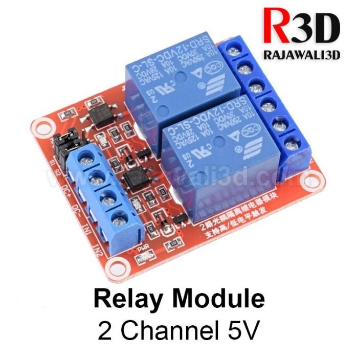Jual Relay Module 2 Channel 5V Red Board High and Low Trigger | Shopee ...
