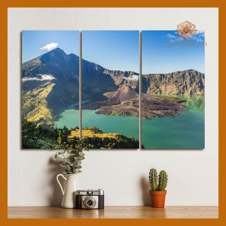 Jual Gunung Pemandangan Kawah Rinjani Poster Dekorasi Hiasan Dinding ...
