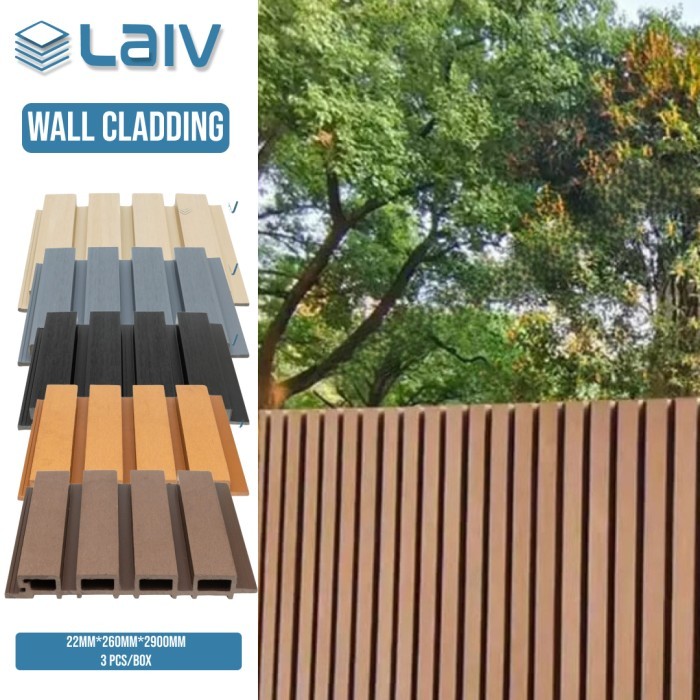 Jual LAIV Wall Cladding WPC Wood Panel Kisi Kisi WallPanel Outdoor Dinding Pagar Wall Panel ...
