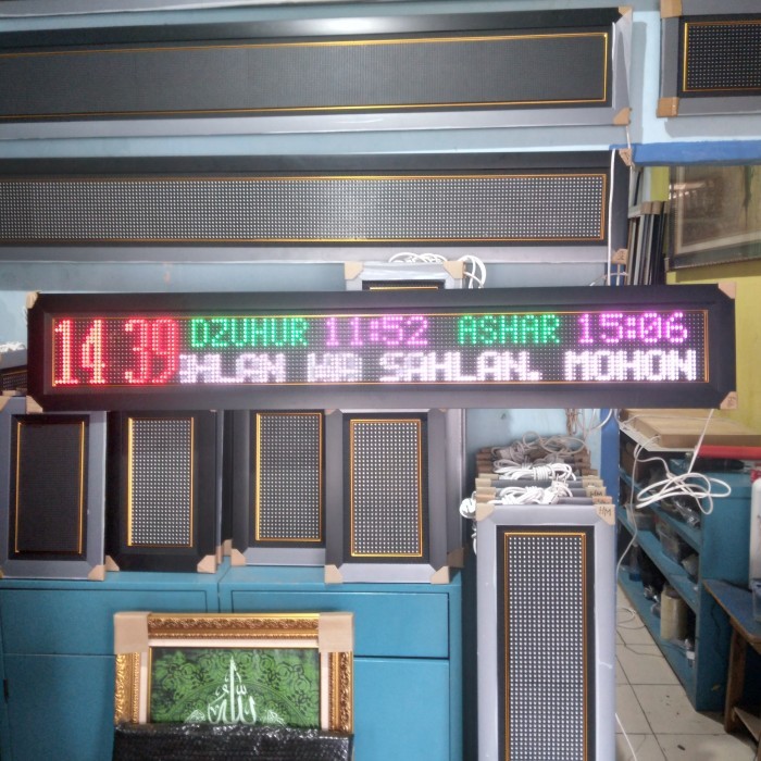 Jual Jam Jadwal Sholat Masjid Running Text/ Tulisan Berjalan | Shopee ...