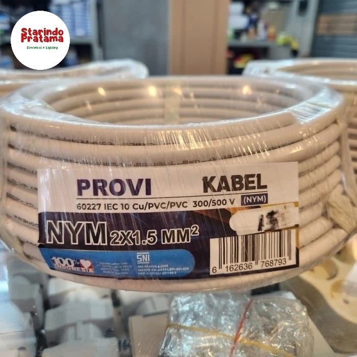 Jual KABEL LISTRIK NYM KAWAT 2 X 1.5 10M 15M 20M SNI KODE 14 | Shopee ...