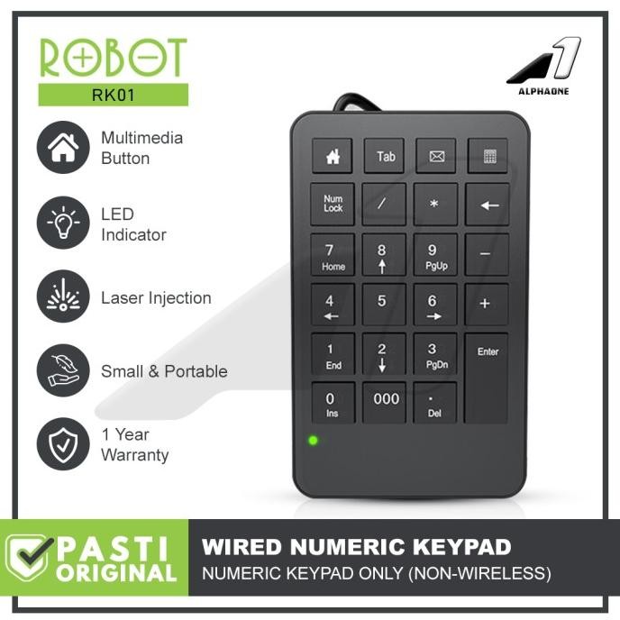 Jual Baru ROBOT Keyboard Numpad Numeric Keypad Wired RK01 USB Angka Numerik alpha1 Segera ...