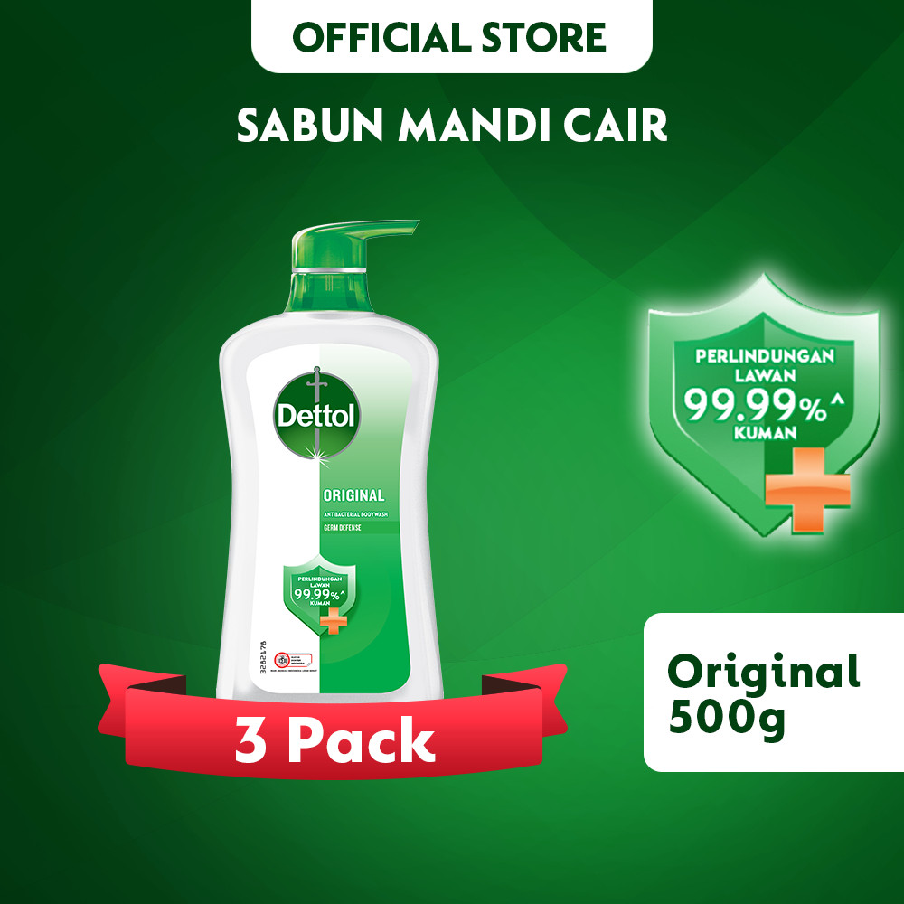 Jual Dettol Sabun Mandi Cair Original Anti Bakteri 500gr (3 pcs) Pump - Body Wash Antibacterial ...
