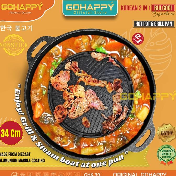 Jual Sukiyaki Bulgogi Pan 2 in 1 MOOKATA Panci Grill Pan shabu shabu ...