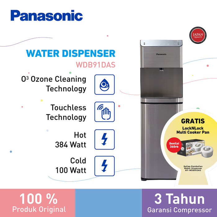 Jual Panasonic Ny-Wdb91Das Touchless Water Dispenser Bottom Loading ...