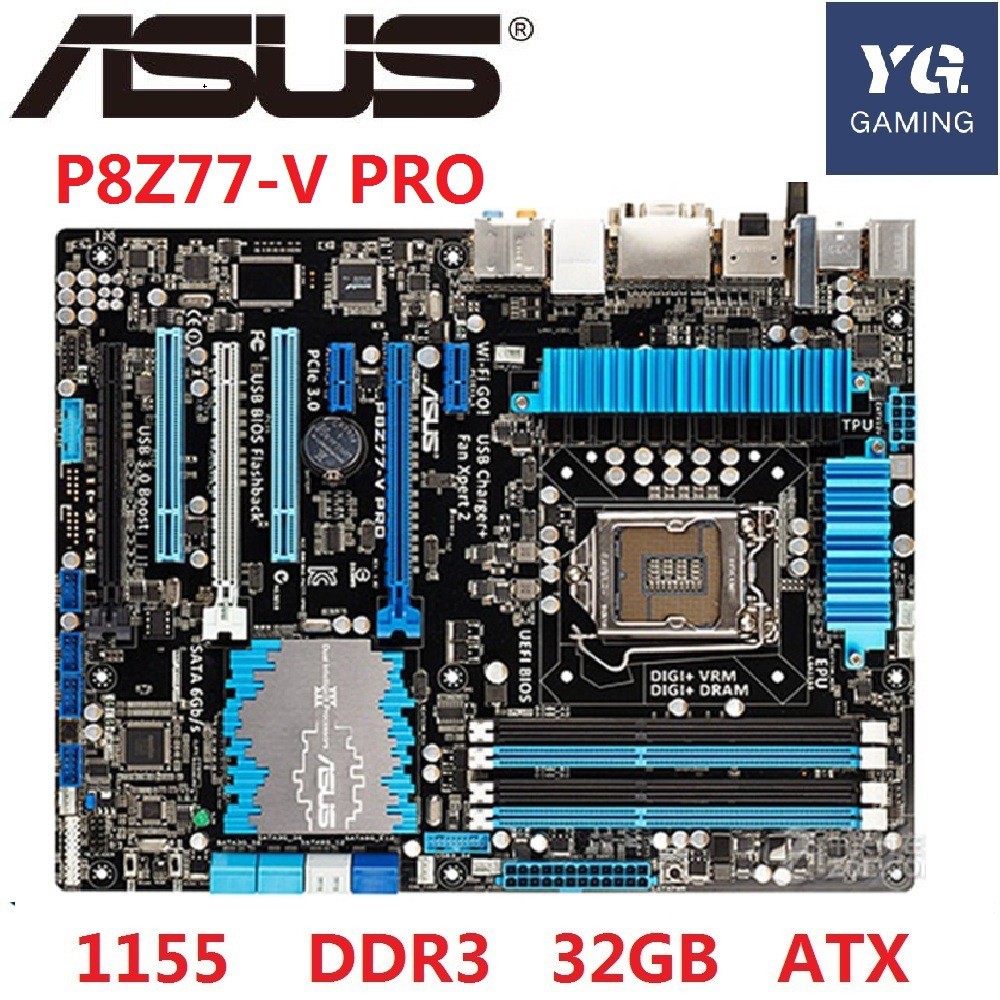 Jual Motherboard Desktop Asus P8Z77-V Pro Z77 Socket LGA 1155 i3 i5 DDR3 32G ATX UEFI BIOS Asli ...