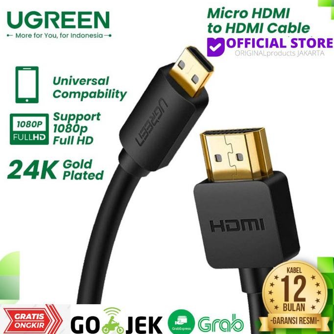 Jual UGREEN KABEL MICRO HDMI TO HDMI MALE KE HDMI COWOK CABLE ADAPTER 1M | Shopee Indonesia
