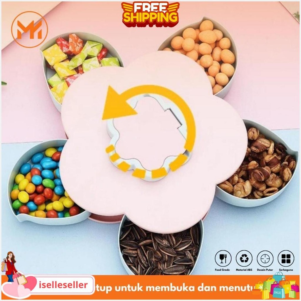Jual Mm - A147 - Toples Bunga Mekar Toples Putar Kue/Candy/Snack/Buah ...