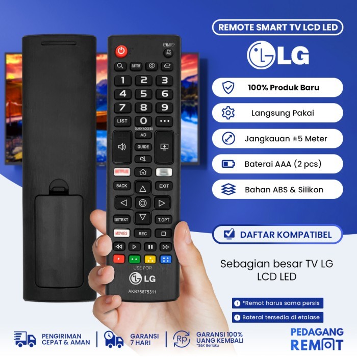 Jual Remot Remote Tv Lg Lcd Led Smart Tv Uhd 4K Akb75675311 Original ...
