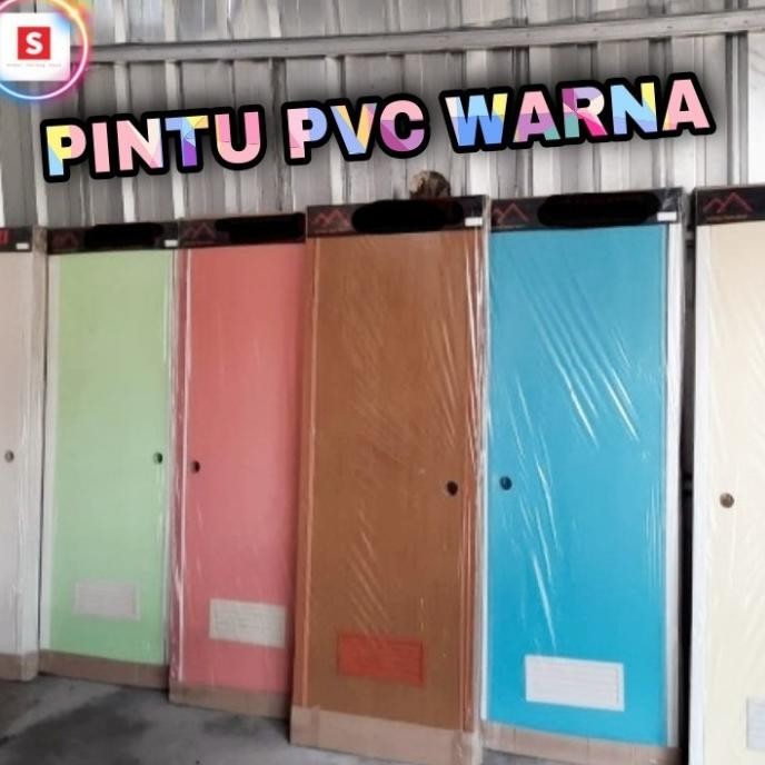 Jual Pintu Kamar Mandi Pvc Warna Polos / Urat Kayu Cokelat ...