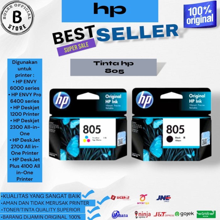 Jual Tinta hp 805 Black Colour ORIGINAL 100% | Shopee Indonesia