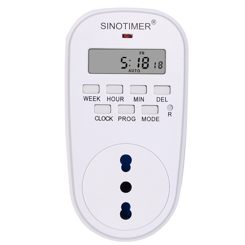 Jual New Italy IT Plug Outlet 7 Day Weekly Programmable Digital Plug Socket Timer Switch Clock ...