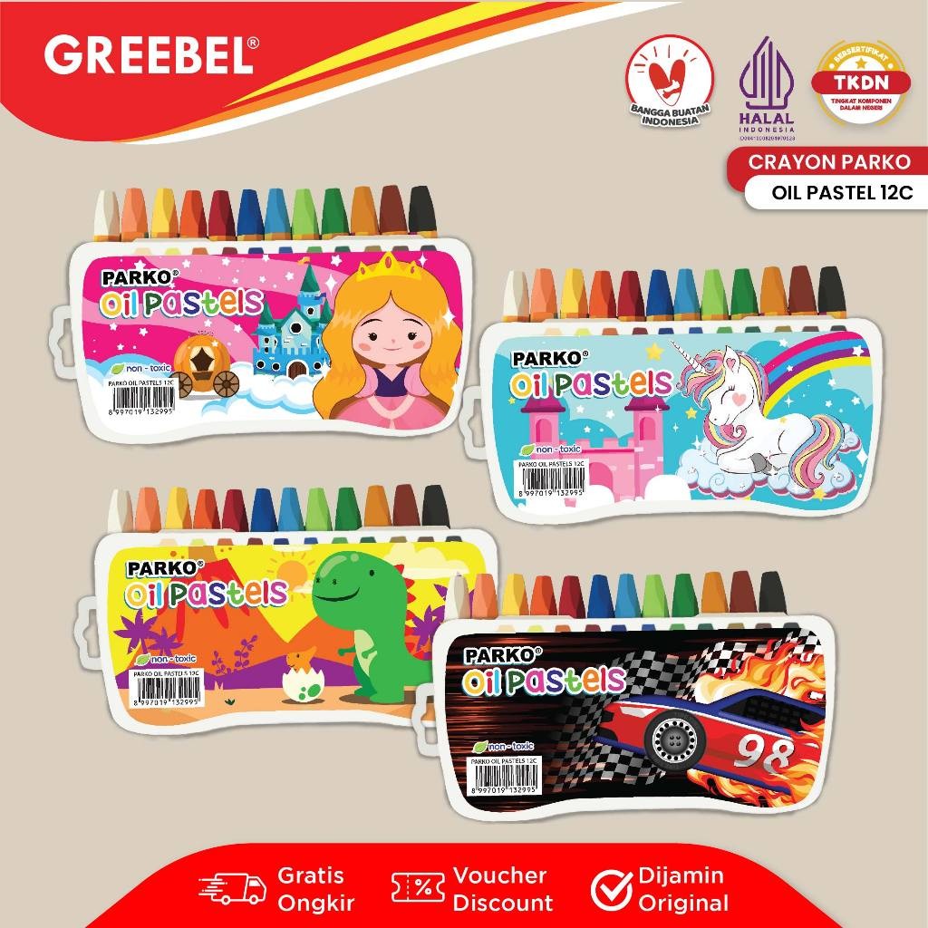 Jual PARKO Crayon Krayon 12 Warna / Oil Pastel 12 Warna / Perlengkapan ...