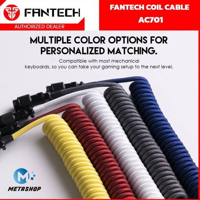 Jual Fantech Coiled Cable Type C Aviator AC701 Kabel Keyboard Coil ...