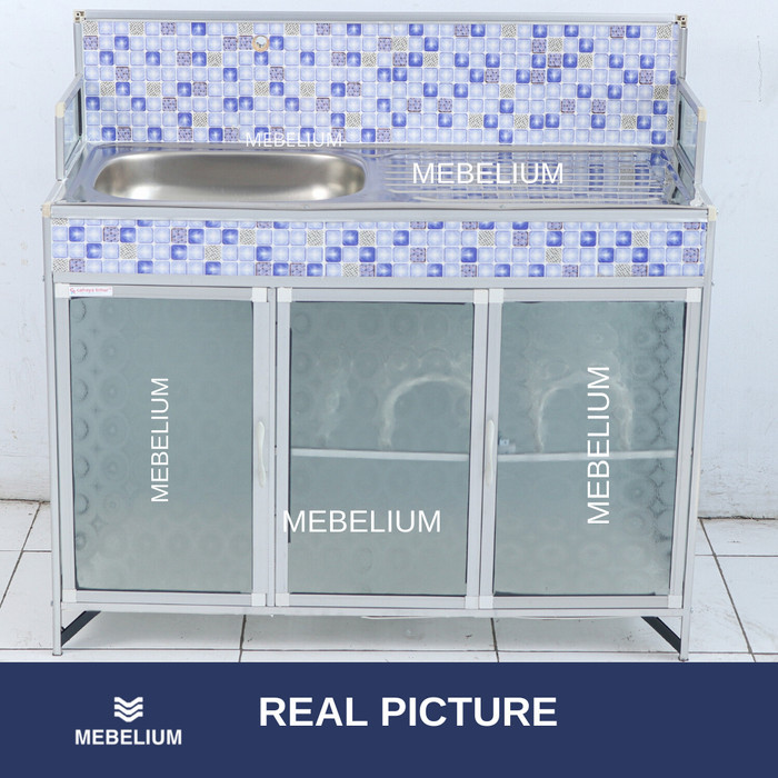 Jual Rak Piring + Rak Kompor Dapur Bawah 2 Pintu Lily Bahan Aluminium ...