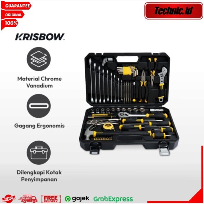 Jual Tool Kit Set Krisbow Set 78 Pcs Tools Box Perkakas Mekanik Multifungsi Perkakas Rumah ...