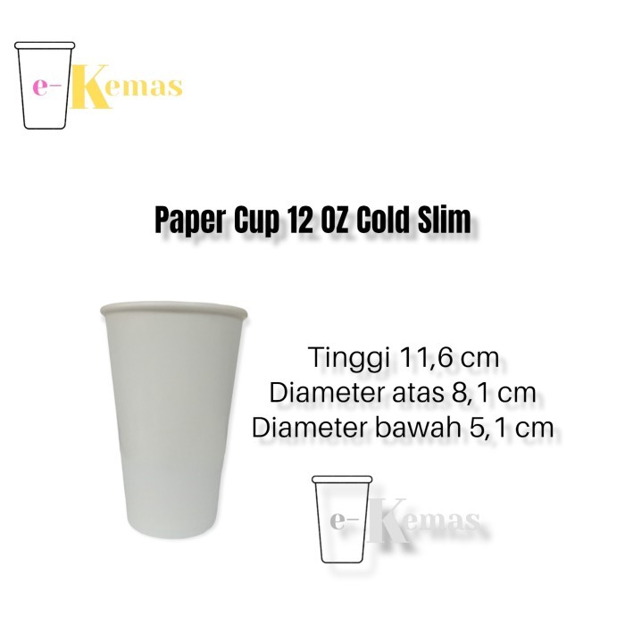 Jual Gelas Kertas / Papercup / Paper Cup 12 Oz Tall Cold Polos | Shopee Indonesia