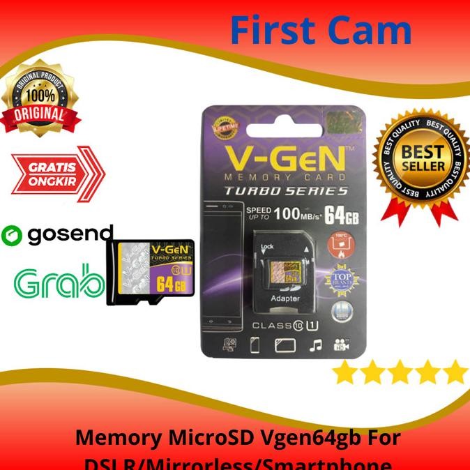 Jual BEBAS ONGKIR - Memory MicroSD VGEN 64gb with adaptor FOR DSLR ...