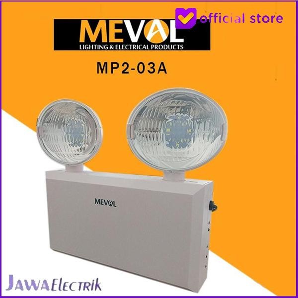 Jual LAMPU LED EMERGENCY DARURAT RECHARGEABLE TWINHEAD MEVAL MP2-03A ...