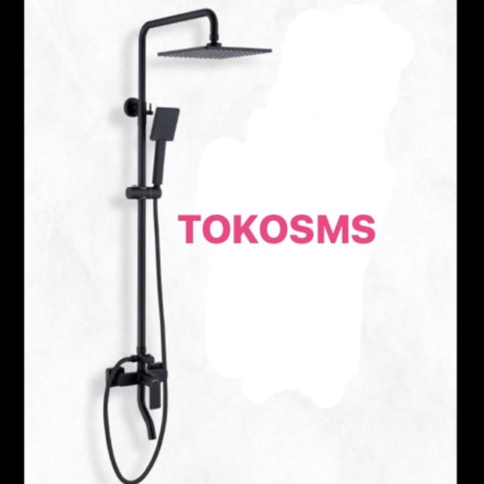 Jual shower column BLACK shower tiang kotak HITAM coloum komplit bath ...