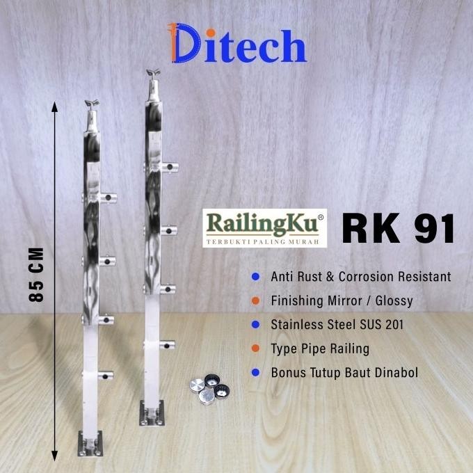 Jual CO Tiang Railing 85CM Full Stainless 201 304- RailingKu Tangga ...