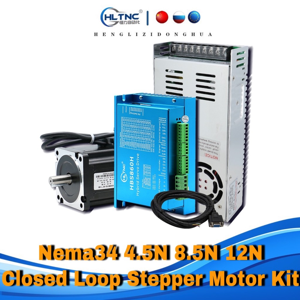 Jual LAKO 4 Axis Nema34 4.5N 8.5N 12N Closed Loop Stepper Motor ...