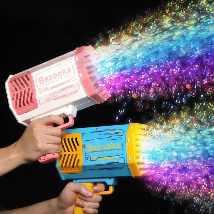 Jual BAZOOKA Bubble Gun 69 Holes Rechargeable with Lights | Shopee ...